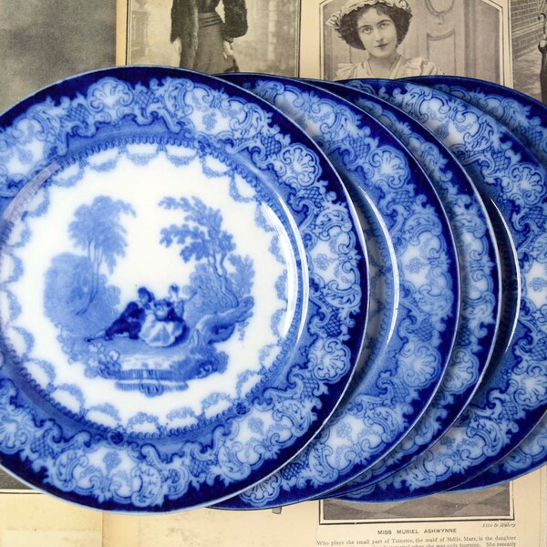 Antique Blue Plates - Etsy