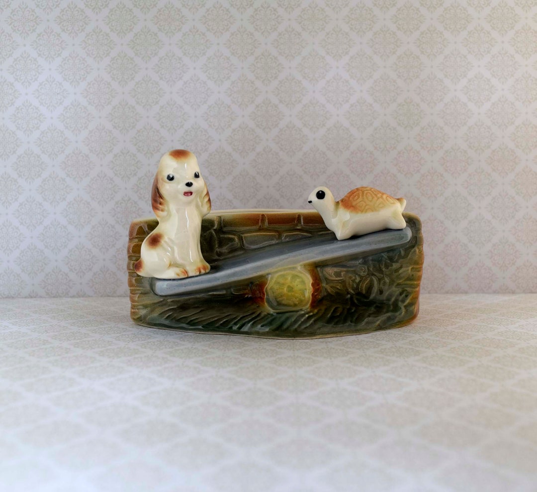 Vintage Hornsea Pottery Made in England Pattern 19 Dog and Tortoise Pot ...