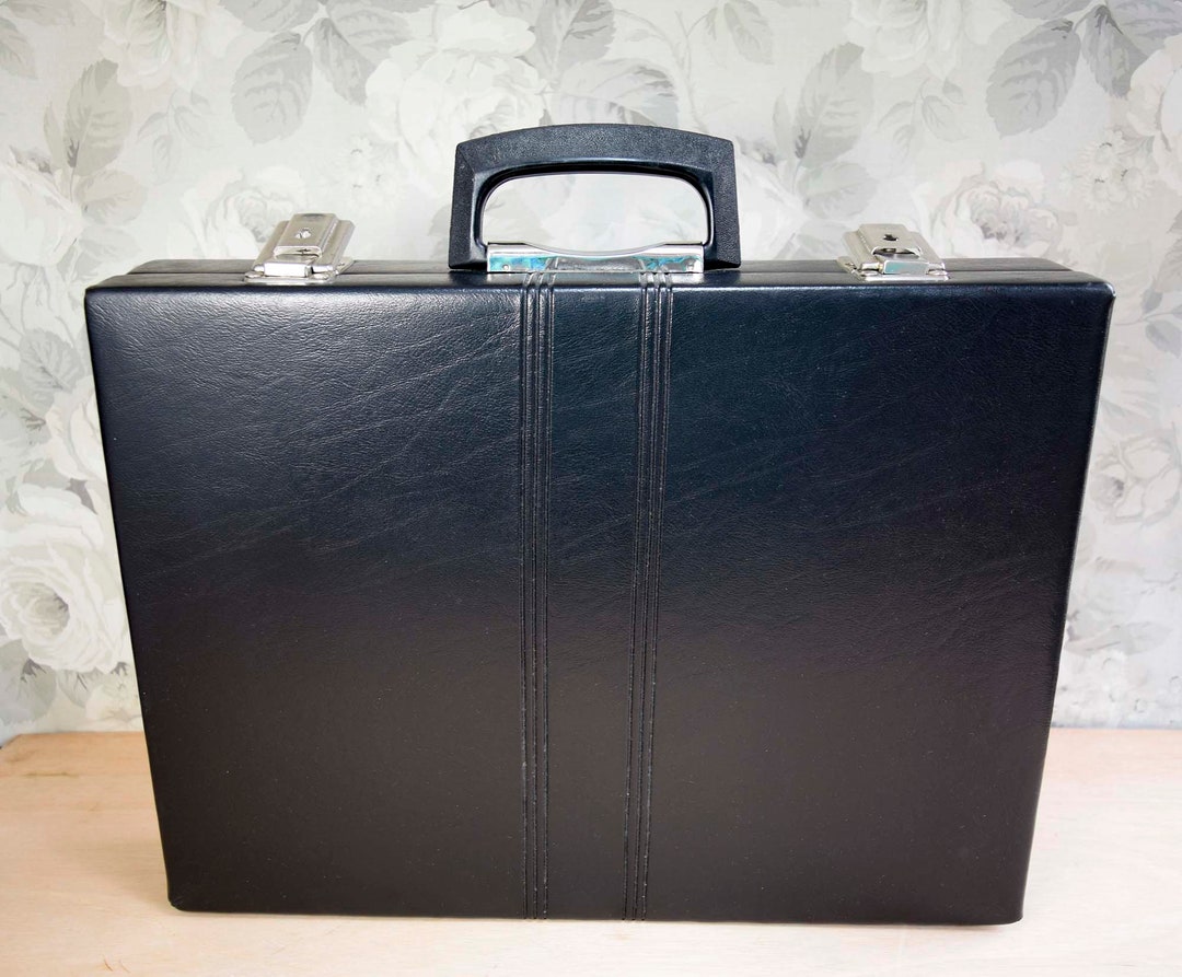 Vintage Soviet Era Black Faux Leather and Purple Velvet Interior ...