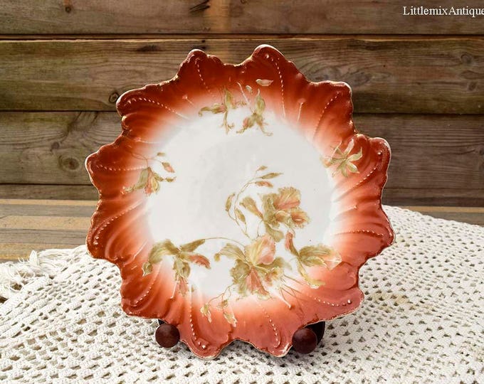 Antique Springer & Co, Elbogen Austria Pretty China Cake Serving Plate ...