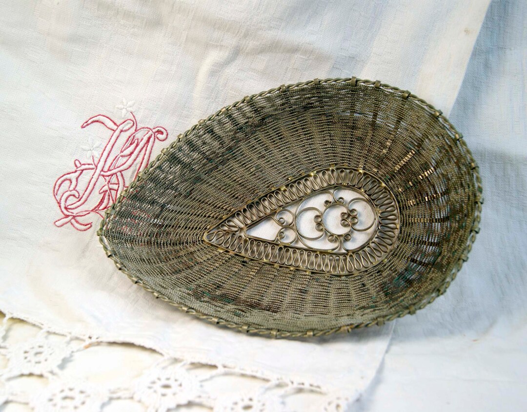 Vintage Soviet Era Alloy Metal Silver Plated Melchior Filigree Small ...