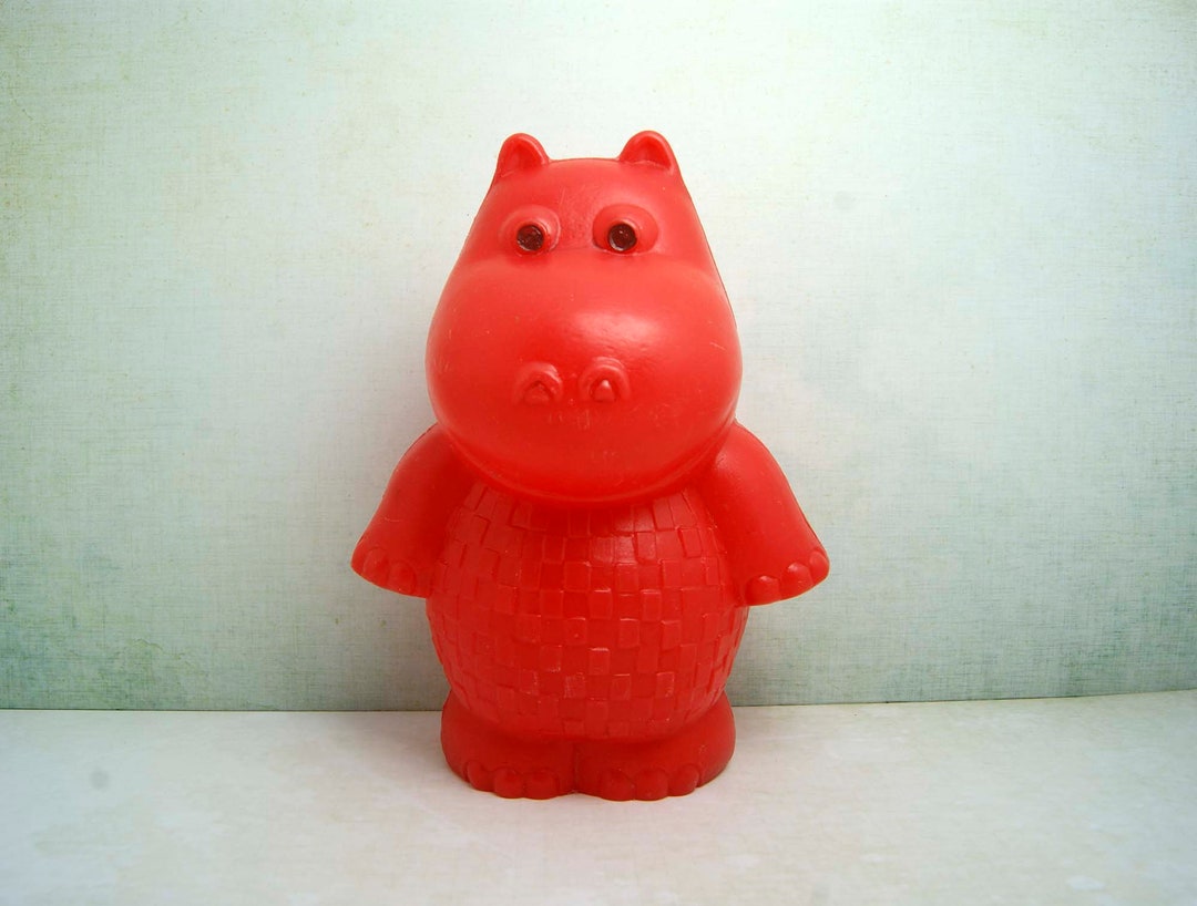 Vintage Soviet Time Hard Plastic Red Hippopotamus Toy Made in USSR - Etsy