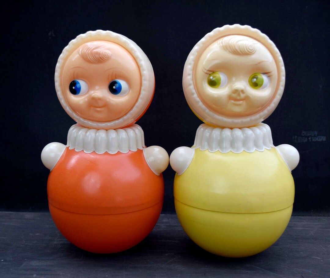Vintage Soviet Era Celluloid Roly Poly Nevalyashka Swinging Musical ...