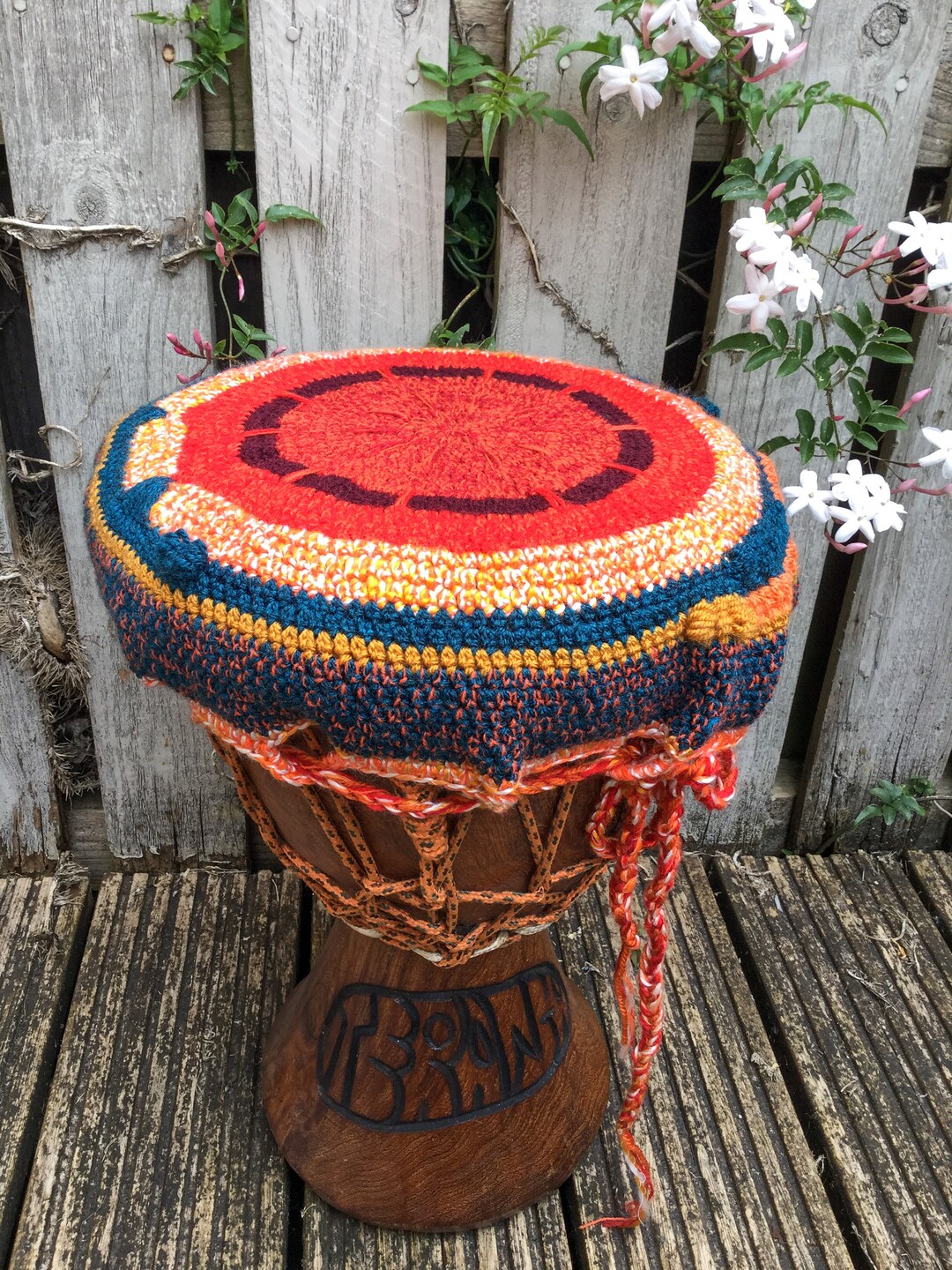 Burnt Orange and Electric Blue Percussion Hat Djembe Congas - Etsy