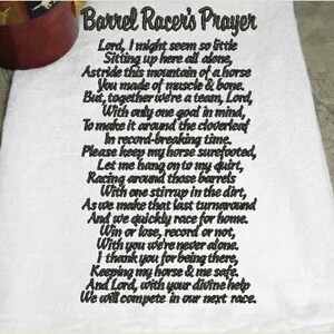 Tea Towel Barrel Racers Prayer, Farmhouse Decor Custom Bridesmaid Gift ...