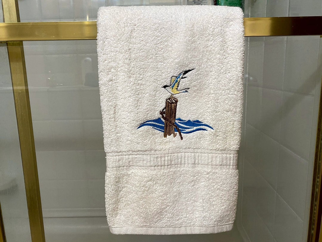 Seagul Embroidered Bath Towel, Affordable Soft and Absorbent to ...
