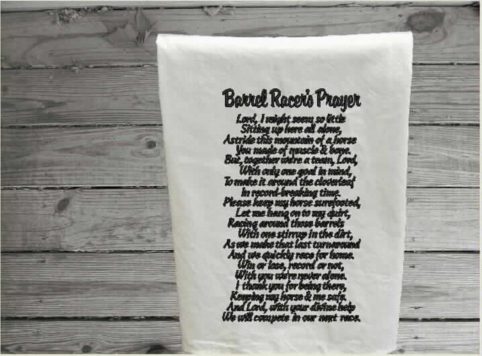 Tea Towel Barrel Racers Prayer Farmhouse Decor Custom - Etsy
