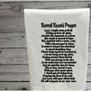 Tea Towel Barrel Racers Prayer, Farmhouse Decor Custom Bridesmaid Gift ...