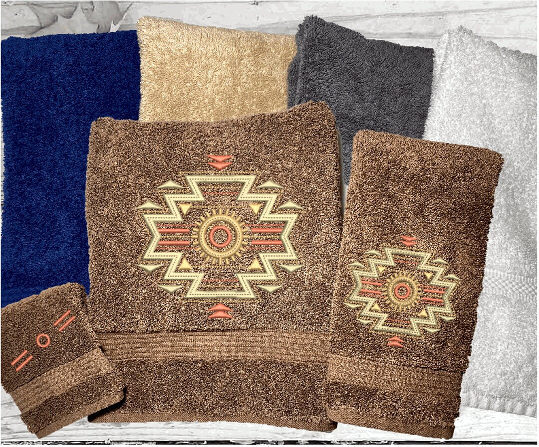 Embroidered Luxury Bath Towel Set bath Hand Wash Cloth - Etsy