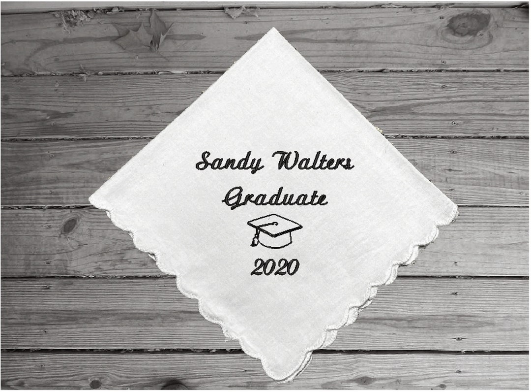 Graduation Gift, Embroidered Hankie Personalized Custom Gift, Gift for ...