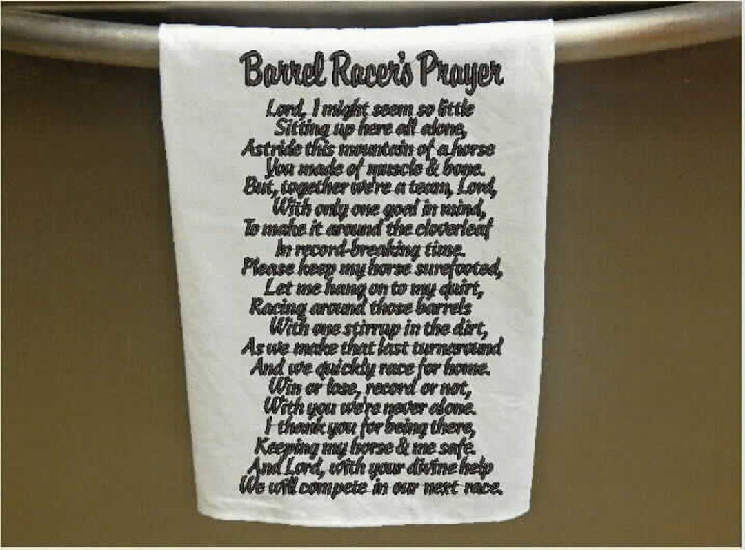 Tea Towel Barrel Racers Prayer, Farmhouse Decor Custom Bridesmaid Gift ...