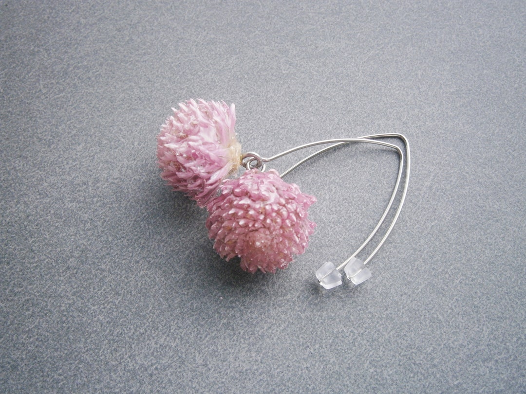 Real Clover Flower Earrings, Flower Earrings in Resin, Flower Earrings ...