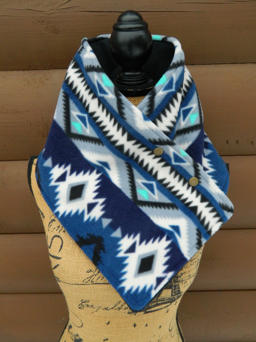 Aztec Design Fleece Neck Wrap, Reindeer Cowl, Fleece Cowl, Western Cowl ...
