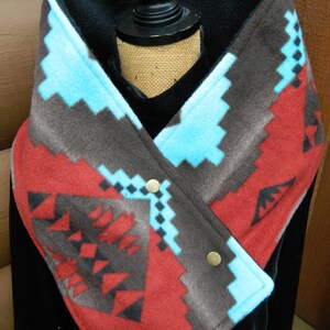 Aztec Fleece Neck Cowl: Western Style Neck Wrap - Etsy