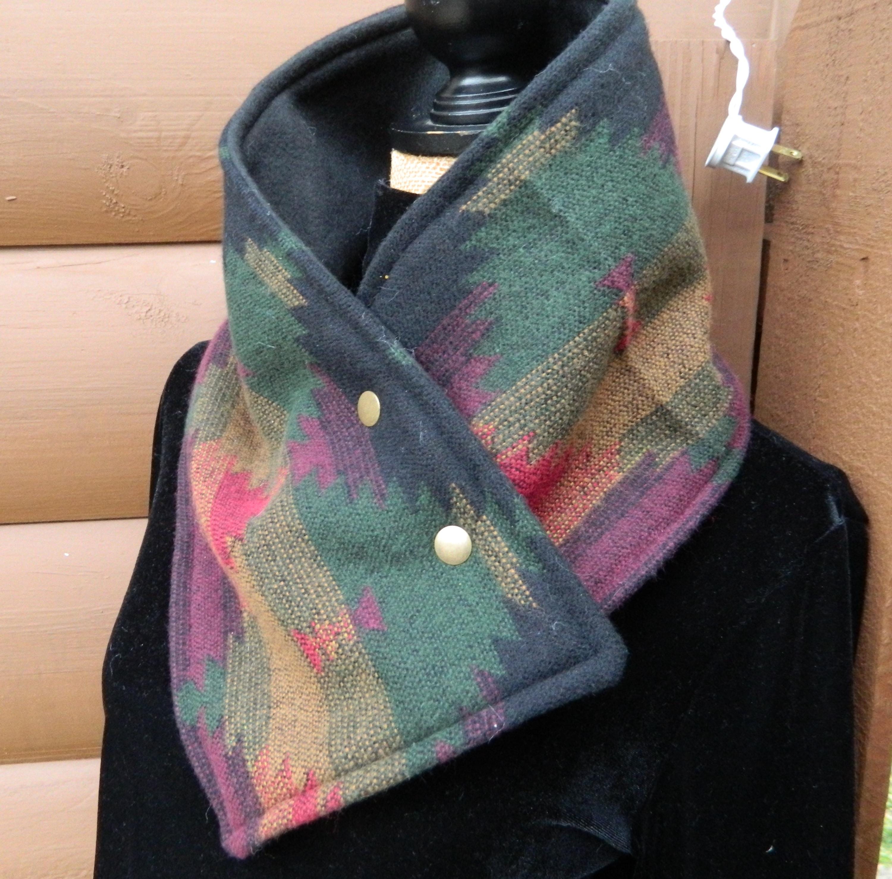 Aztec Design Fleece Neck Wrap, Cowboy Cowl, Fleece Cowl, Western Cowl ...