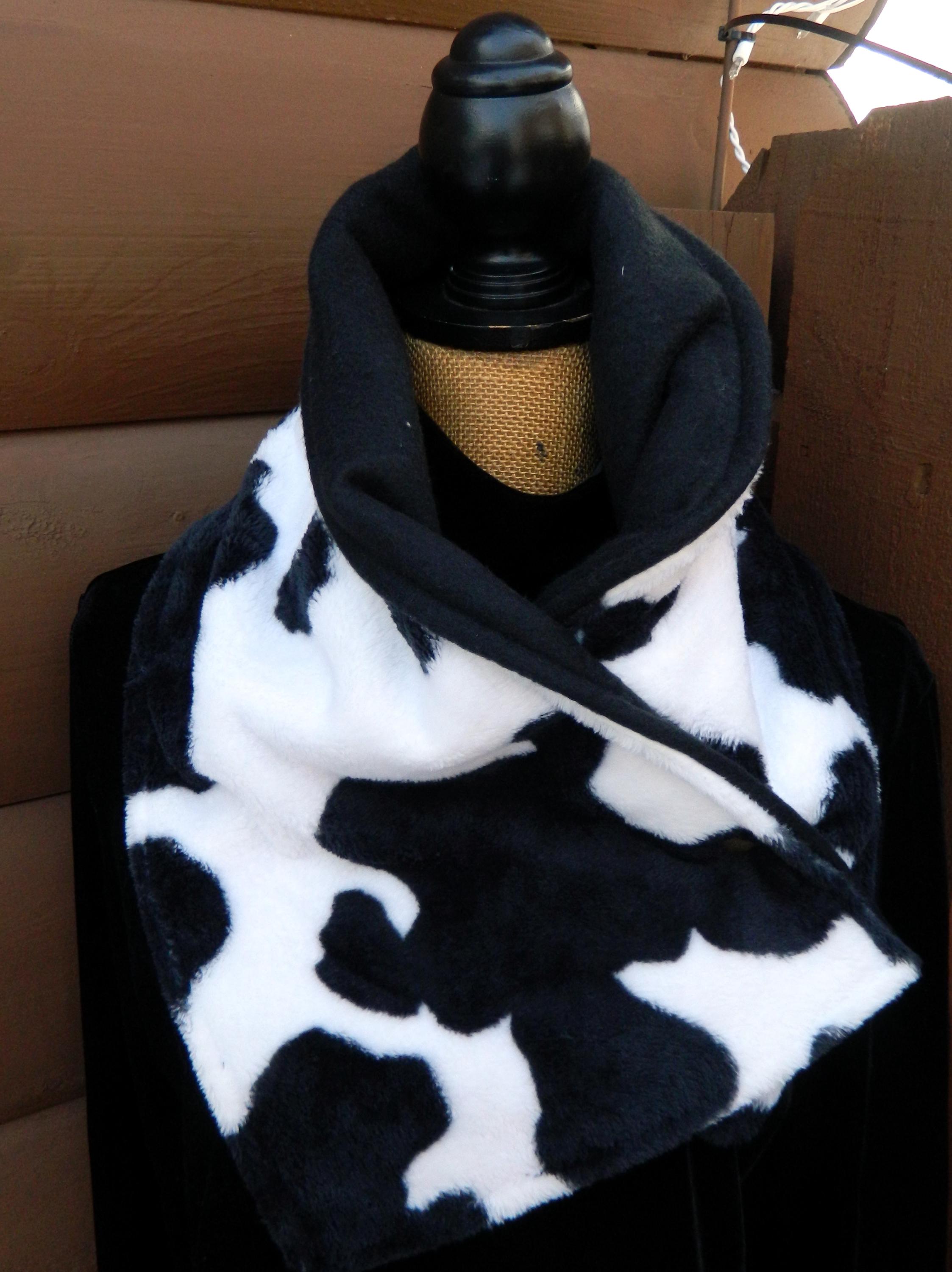Cow Print Fleece Neck Warmer: Western Style Cowl - Etsy