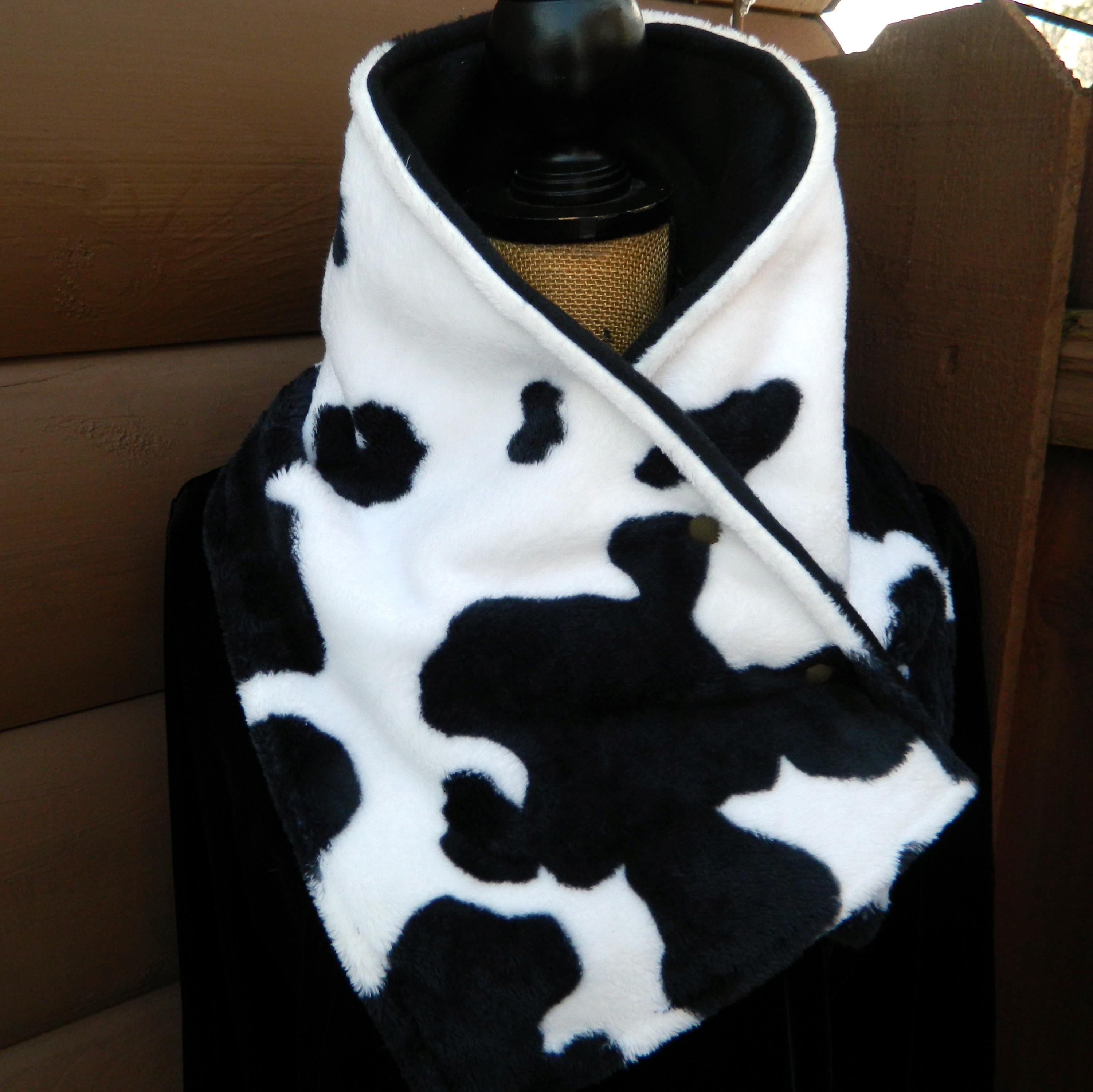 Cow Print Fleece Neck Warmer: Western Style Cowl - Etsy