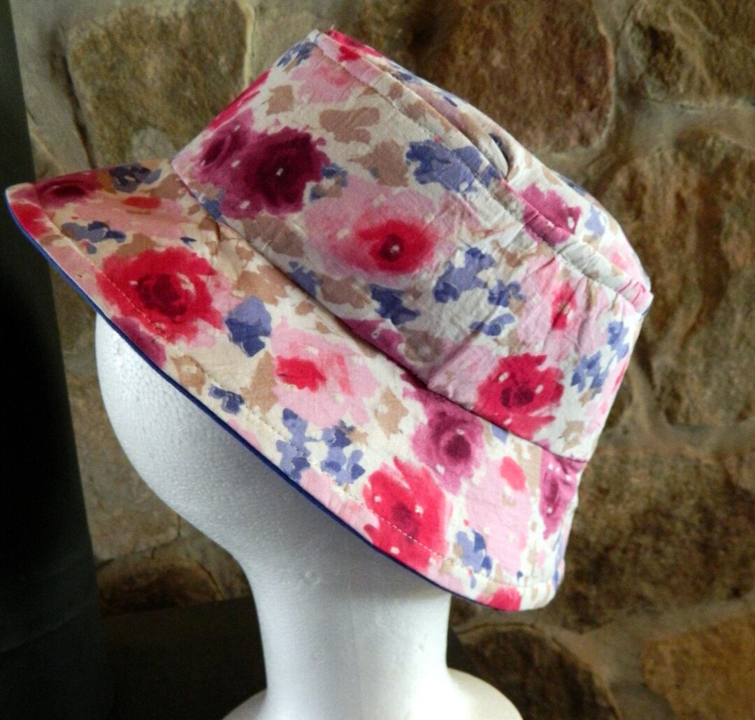 Women's Spring Summer Floral Bucket Hat for Women Cotton Bucket Hat ...