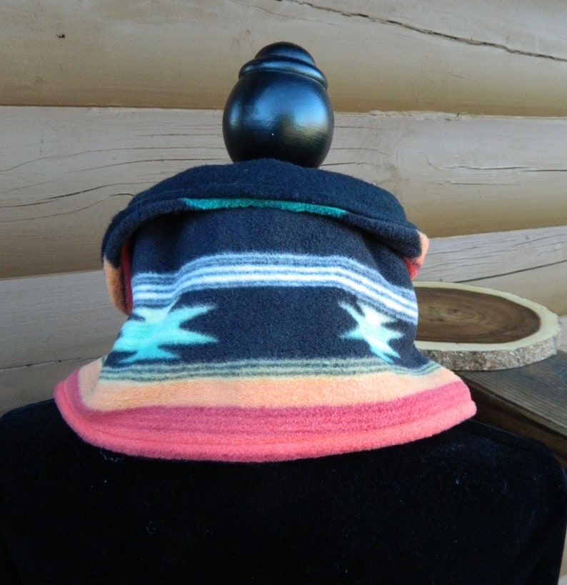 Aztec Design Fleece Neck Wrap, Reindeer Cowl, Fleece Cowl, Western Cowl ...