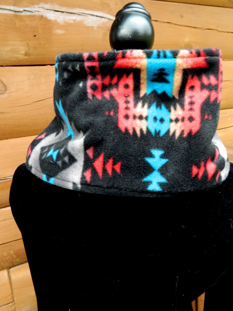 Aztec Design Fleece Neck Wrap Reindeer Cowl Fleece Cowl - Etsy