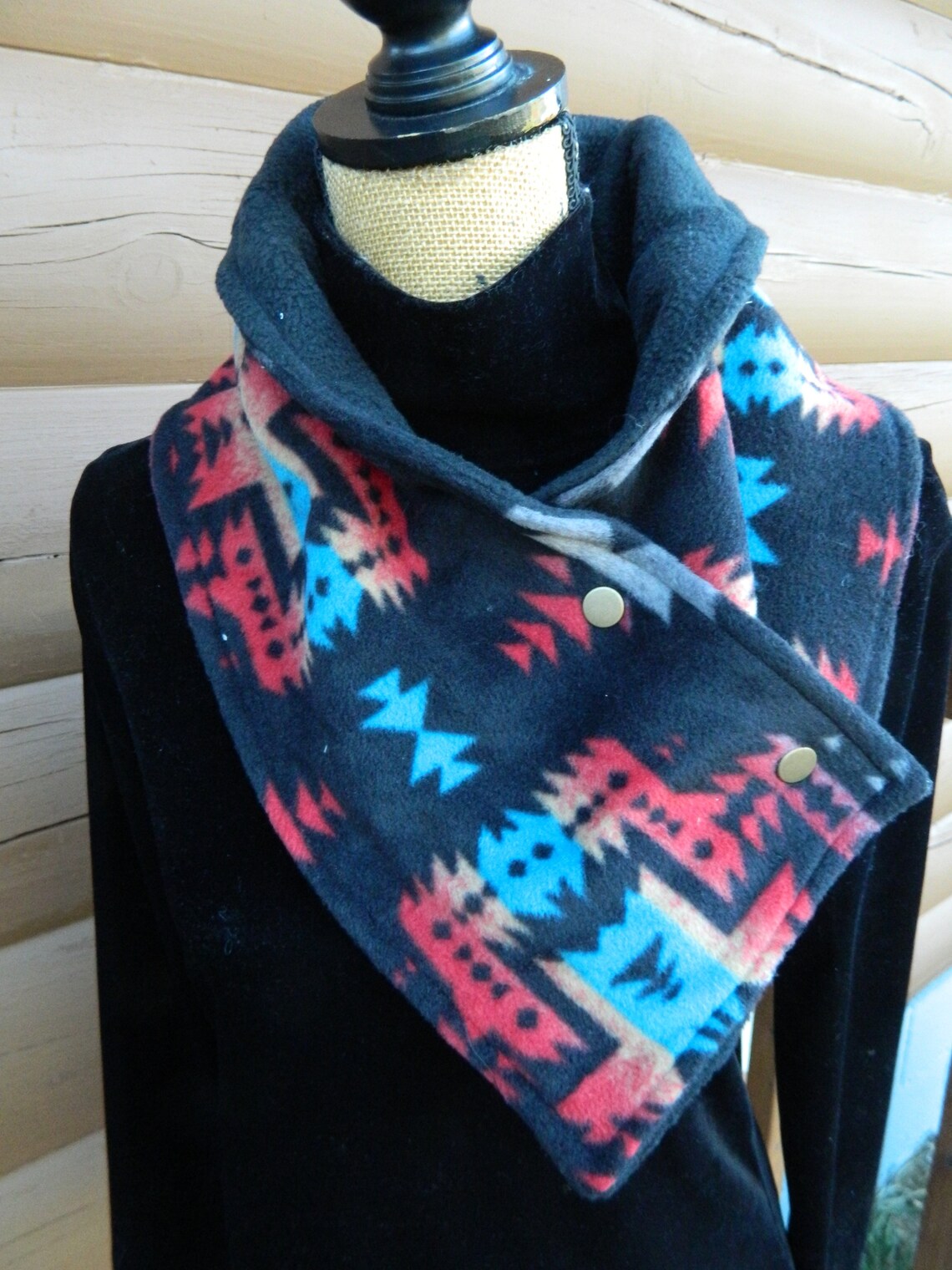 Aztec Design Fleece Neck Wrap, Reindeer Cowl, Fleece Cowl, Western Cowl ...