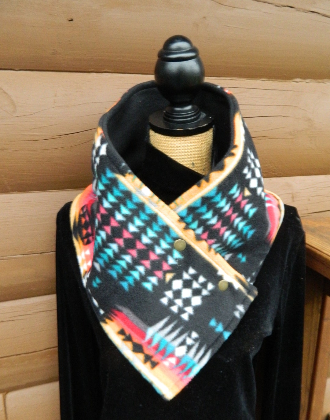 Aztec Design Fleece Neck Wrap, Reindeer Cowl, Fleece Cowl, Western Cowl ...