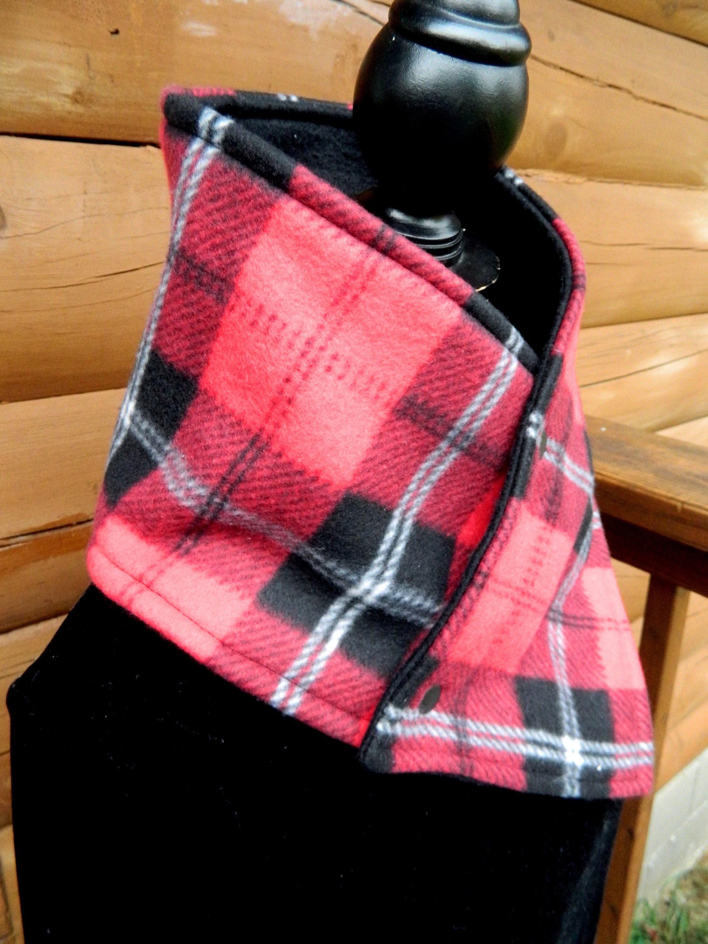Buffalo Plaid Neck Wrap, Buffalo Plaid Cowl, Fleece Cowl, Western Cowl ...