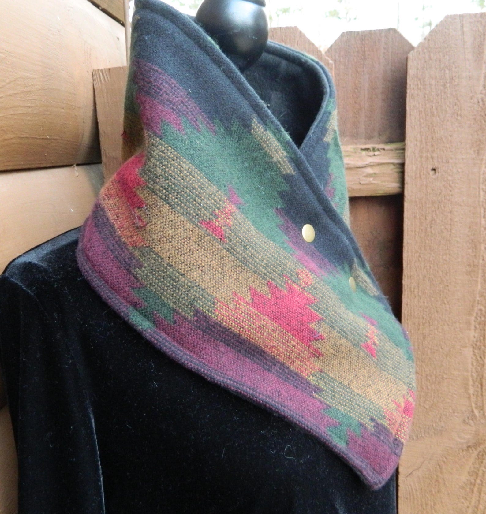 Aztec Design Fleece Neck Wrap, Cowboy Cowl, Fleece Cowl, Western Cowl ...