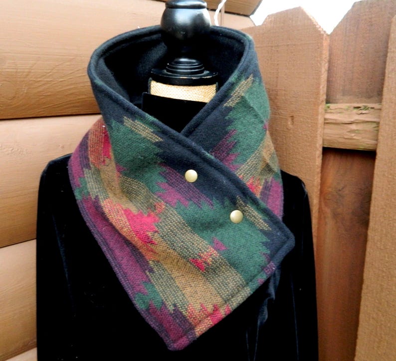 Aztec Design Fleece Neck Wrap, Cowboy Cowl, Fleece Cowl, Western Cowl ...