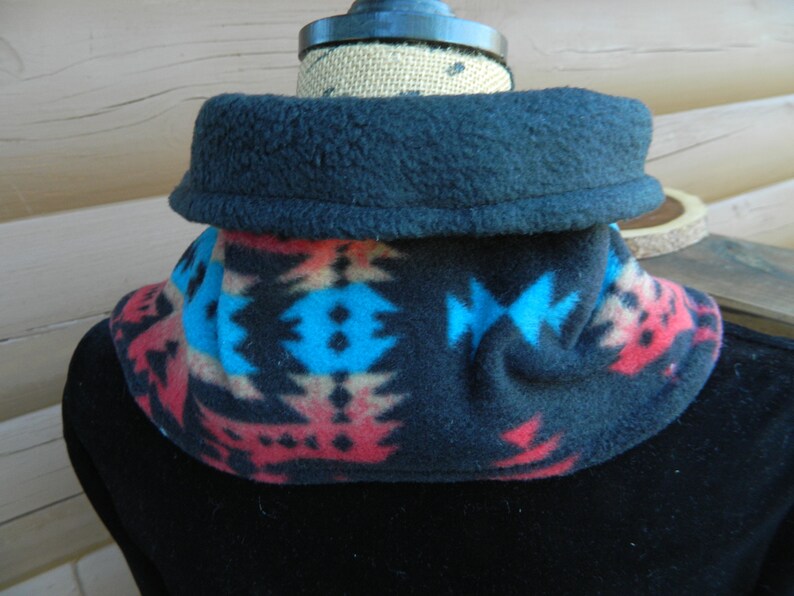 Aztec Design Fleece Neck Wrap, Reindeer Cowl, Fleece Cowl, Western Cowl ...