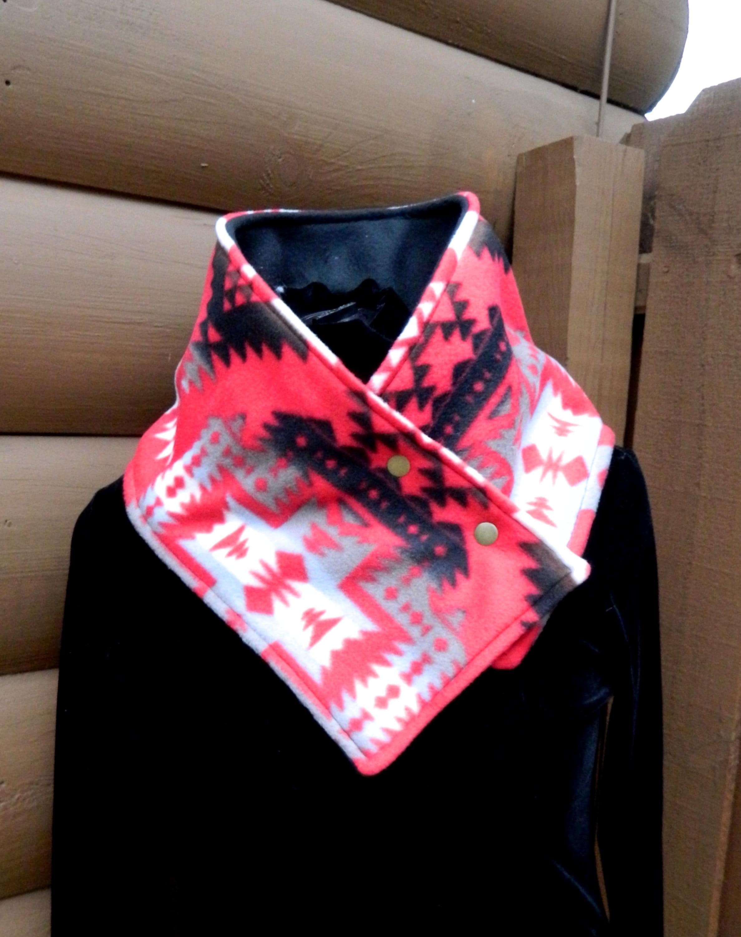 Aztec Design Fleece Neck Wrap, Cowboy Cowl, Fleece Cowl, Western Cowl ...