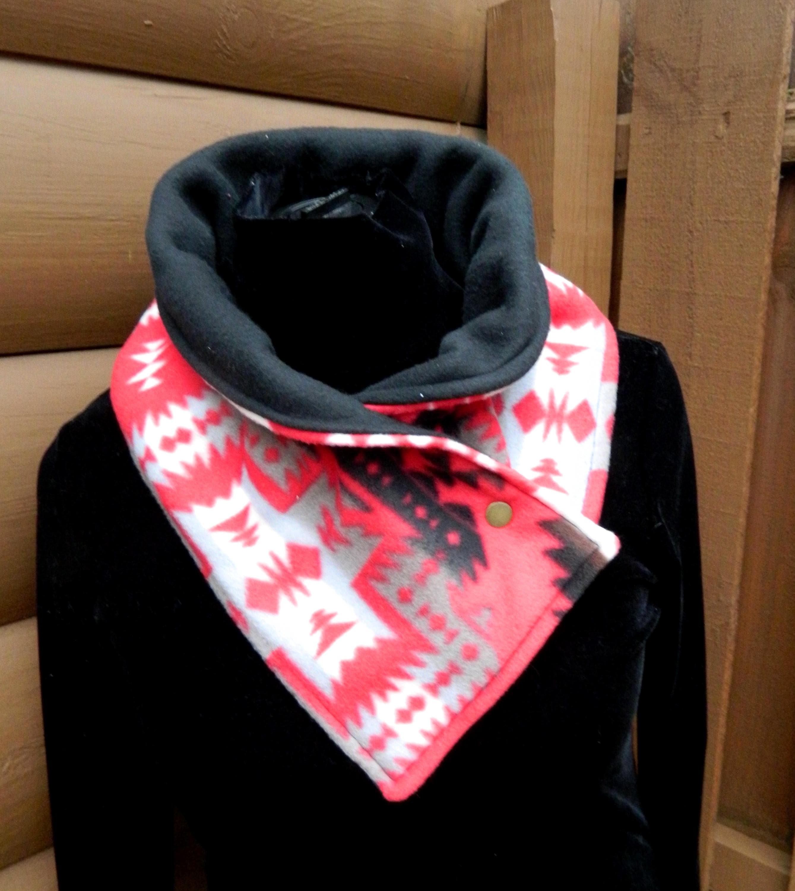 Aztec Design Fleece Neck Wrap, Cowboy Cowl, Fleece Cowl, Western Cowl ...
