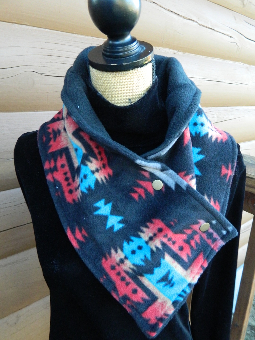Aztec Design Fleece Neck Wrap, Reindeer Cowl, Fleece Cowl, Western Cowl ...