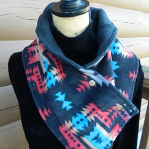 Aztec Design Fleece Neck Wrap, Reindeer Cowl, Fleece Cowl, Western Cowl ...