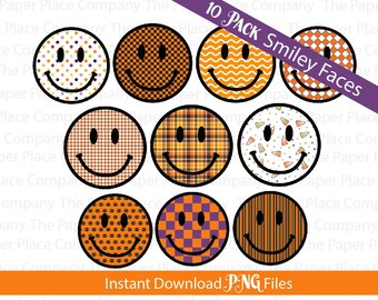 Halloween Smiley Face PNG - Etsy