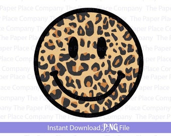 Leopard Smiley Face Digital Download - Etsy