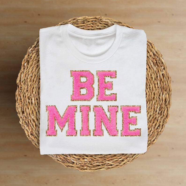 Valentine Varsity Letters PNG Be Mine Png Faux Chenille - Etsy