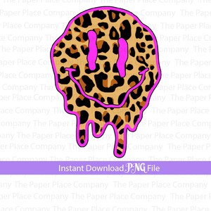 Leopard Drip Smiley, Smile, Smiley Face, Digital Download, PNG - Etsy