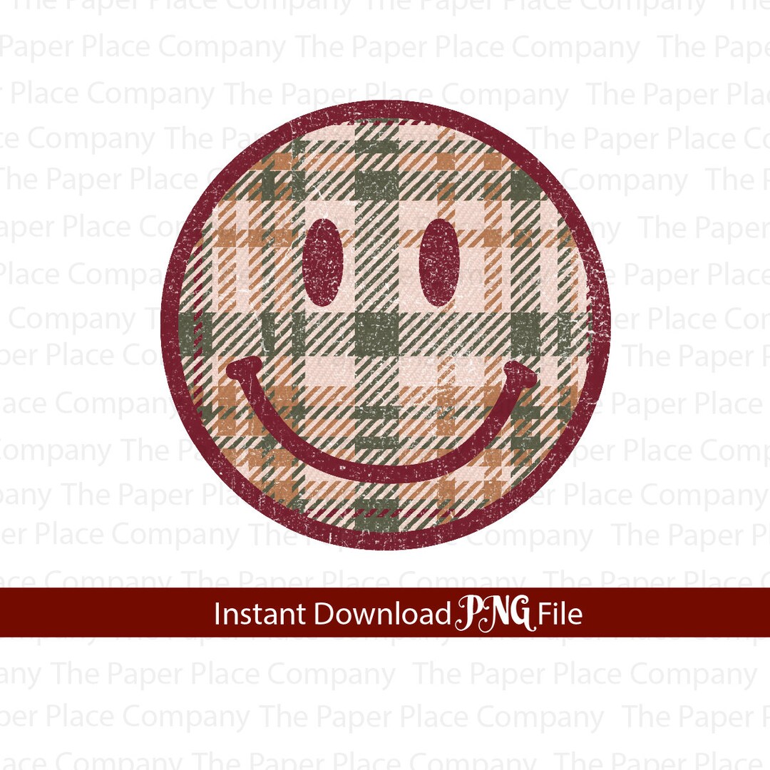 Plaid Smiley Face PNG, Fall Sublimation,smiley Sublimation,png File for ...
