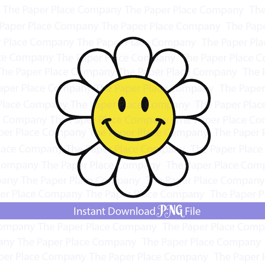 Retro Smiley Face, Flower Smiley Face PNG, Flower Smiley Face PNG ...