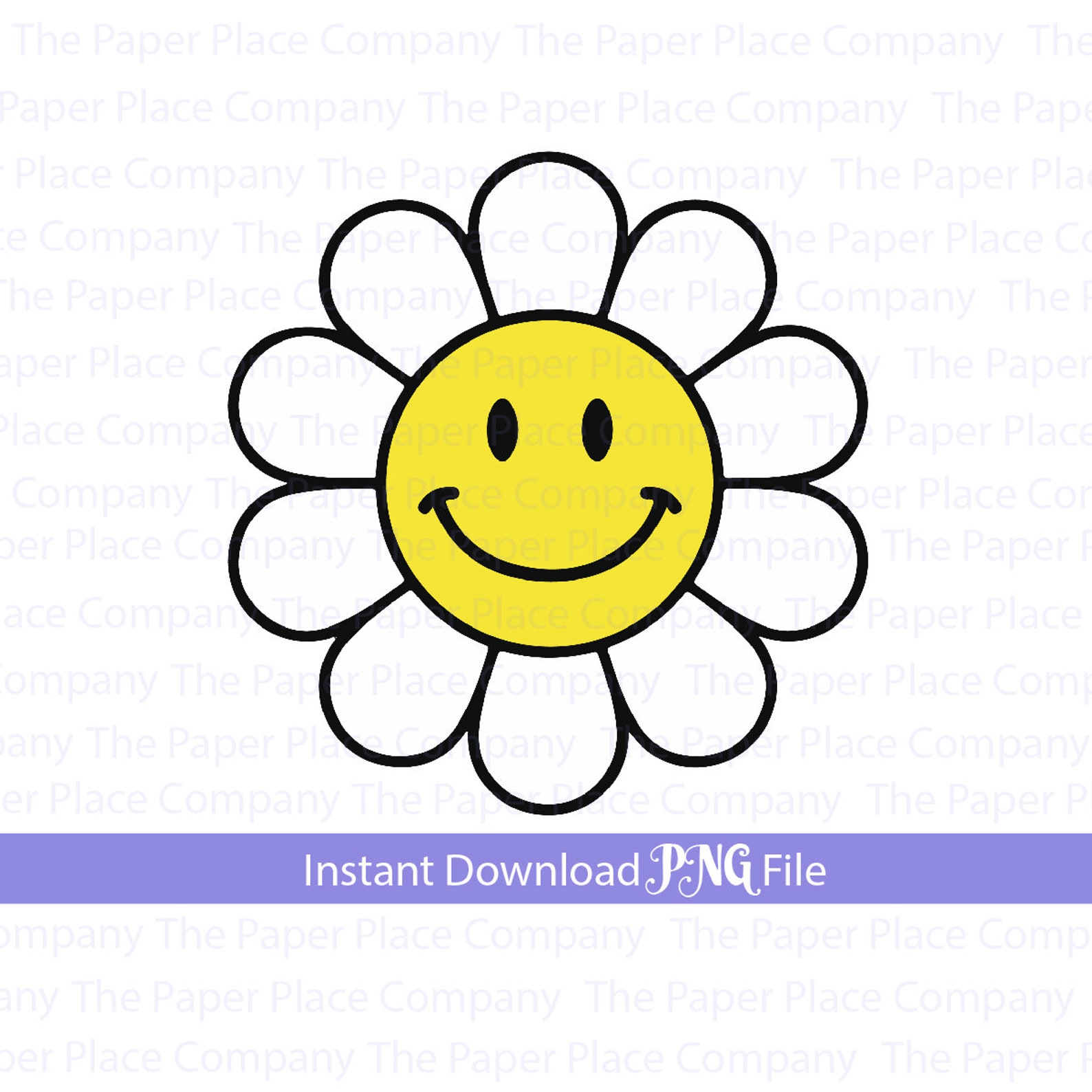 Retro Smiley Face Flower Smiley Face PNG Flower Smiley Face | Etsy