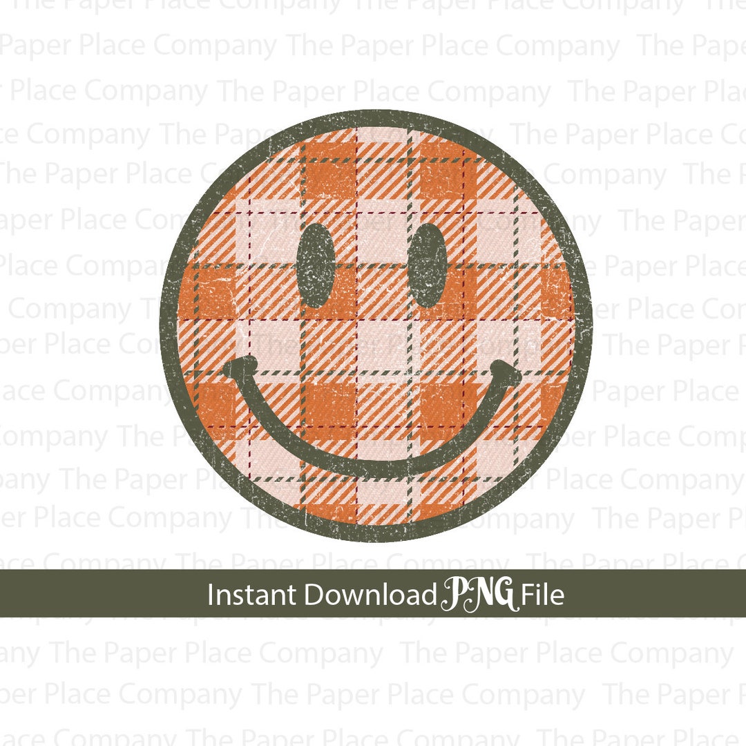Plaid Smiley Face PNG, Fall Sublimation,smiley Sublimation,png File for ...