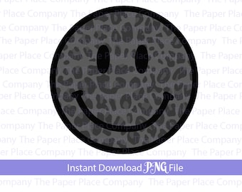 Leopard Smiley Face Digital Download - Etsy