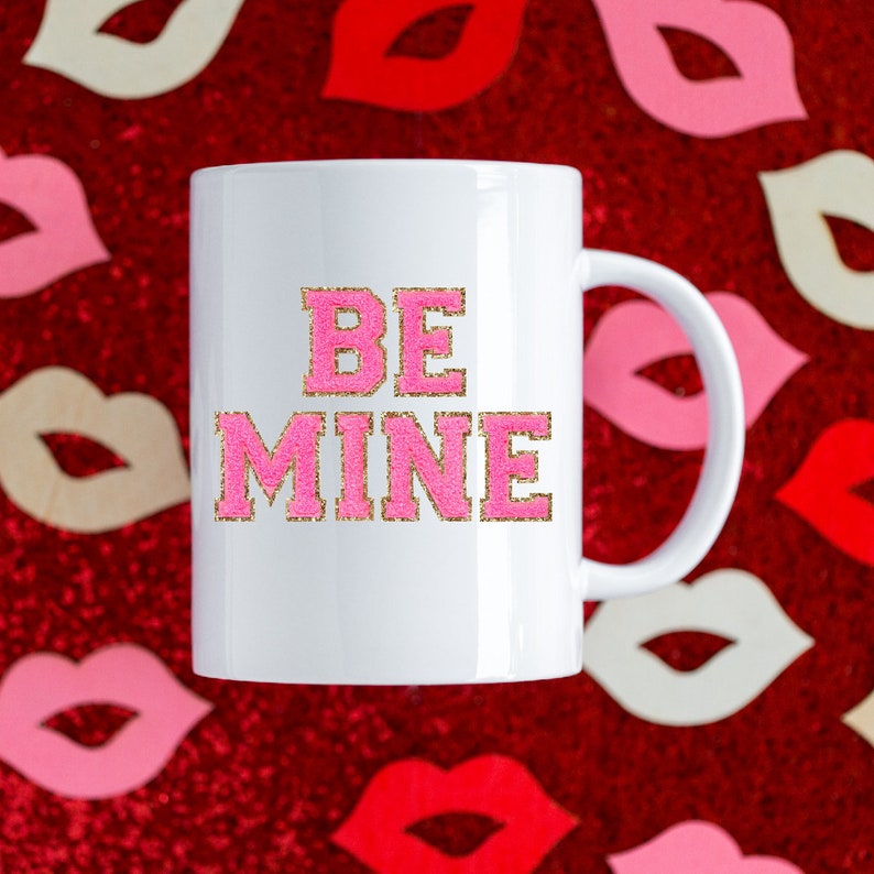 Valentine Varsity Letters PNG Be Mine Png Faux Chenille - Etsy