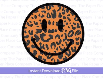 Leopard Smiley Face Digital Download - Etsy