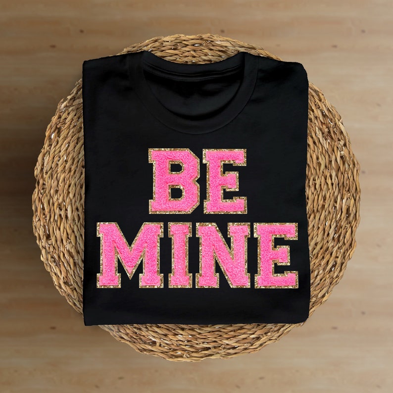 Valentine Varsity Letters PNG Be Mine Png Faux Chenille - Etsy