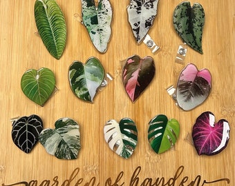 Realistic Leaf Badge Holder | Tropical Plant Badge Reel | Retractable ...