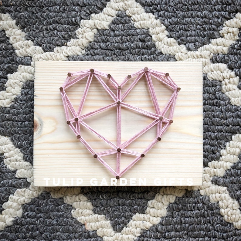 Geometric Heart String Art Mini Geo Heart String Art Mermaid - Etsy