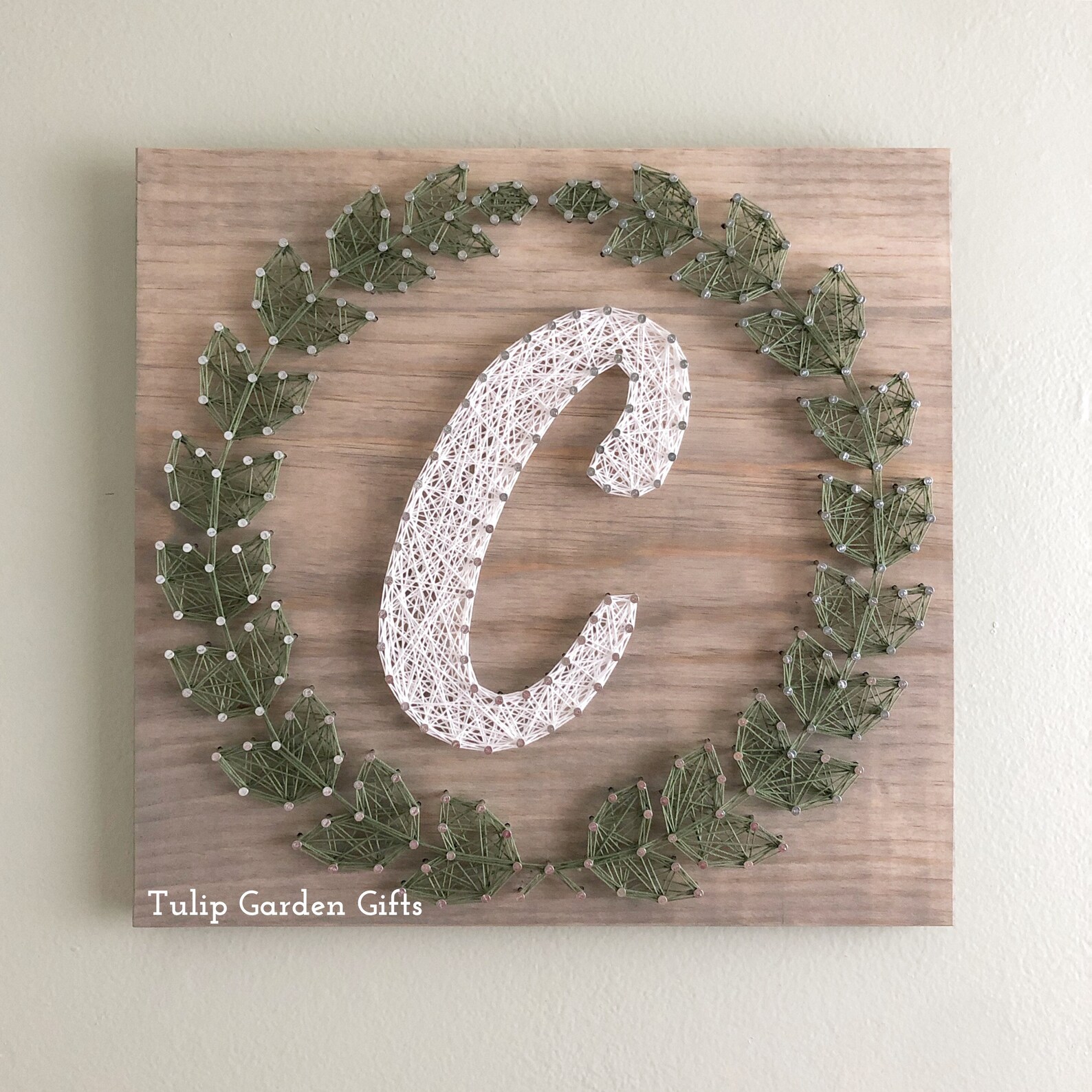 Laurel Wreath Monogram String Art String Art Letter String - Etsy