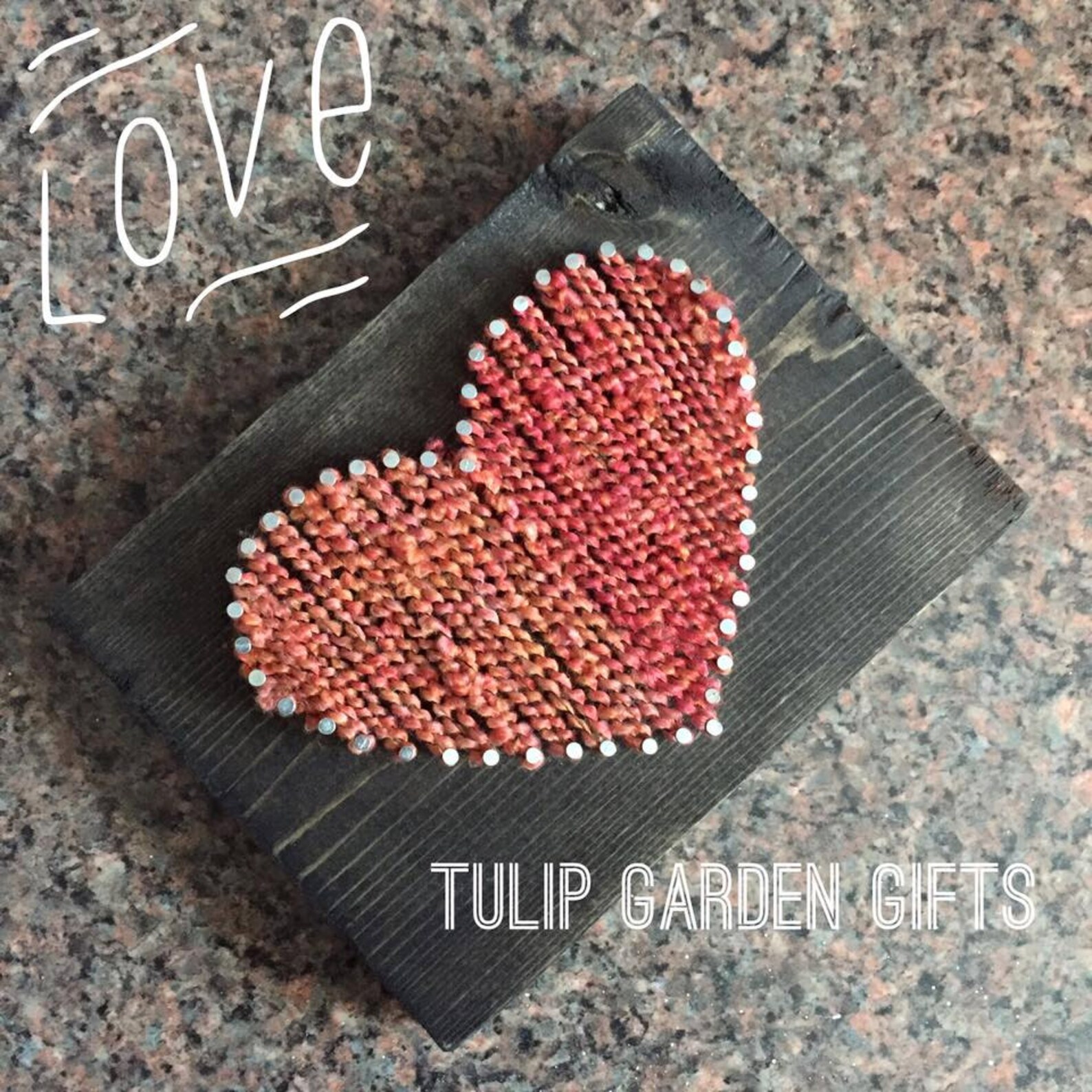 Mini Heart on Fire String Art Wood Block Heart String Art - Etsy